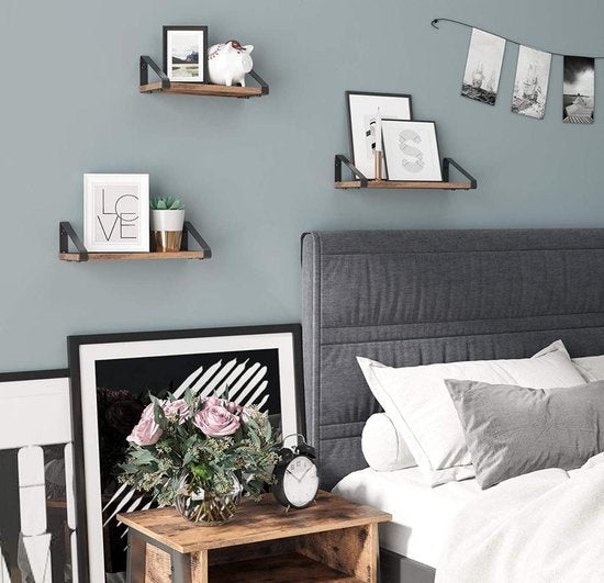 VASAGLE wandplank in industrieel ontwerp, zwevende plank, set van 3, w – 2dekansje.com